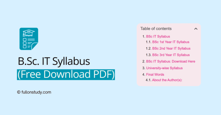 BSc IT Syllabus 2026: 1st, 2nd & 3rd Year (Free Download PDF)